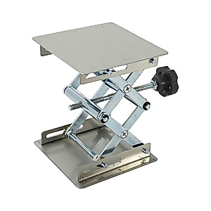 TEXALAN(R) Lab Jack Stainless Steel Lift Table Mini Scissor Jack 4"x4"x6" Max Load 6.6 lbs/3kg