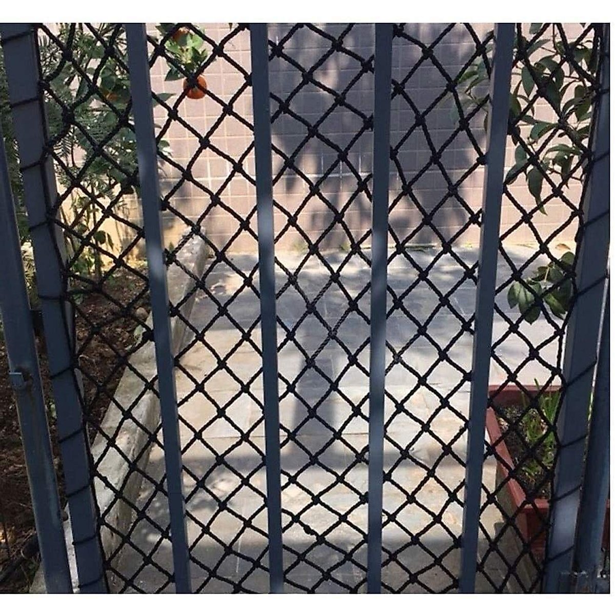 RZM Railings Safety Net Black Decor Net, Climbing Cargo Net Rope 8mm Balcony Protective Net Child Stair Safety Net Waterproof Hand-Woven Nylon Fence Net Fall Protection Mesh 6cm child safety netting f