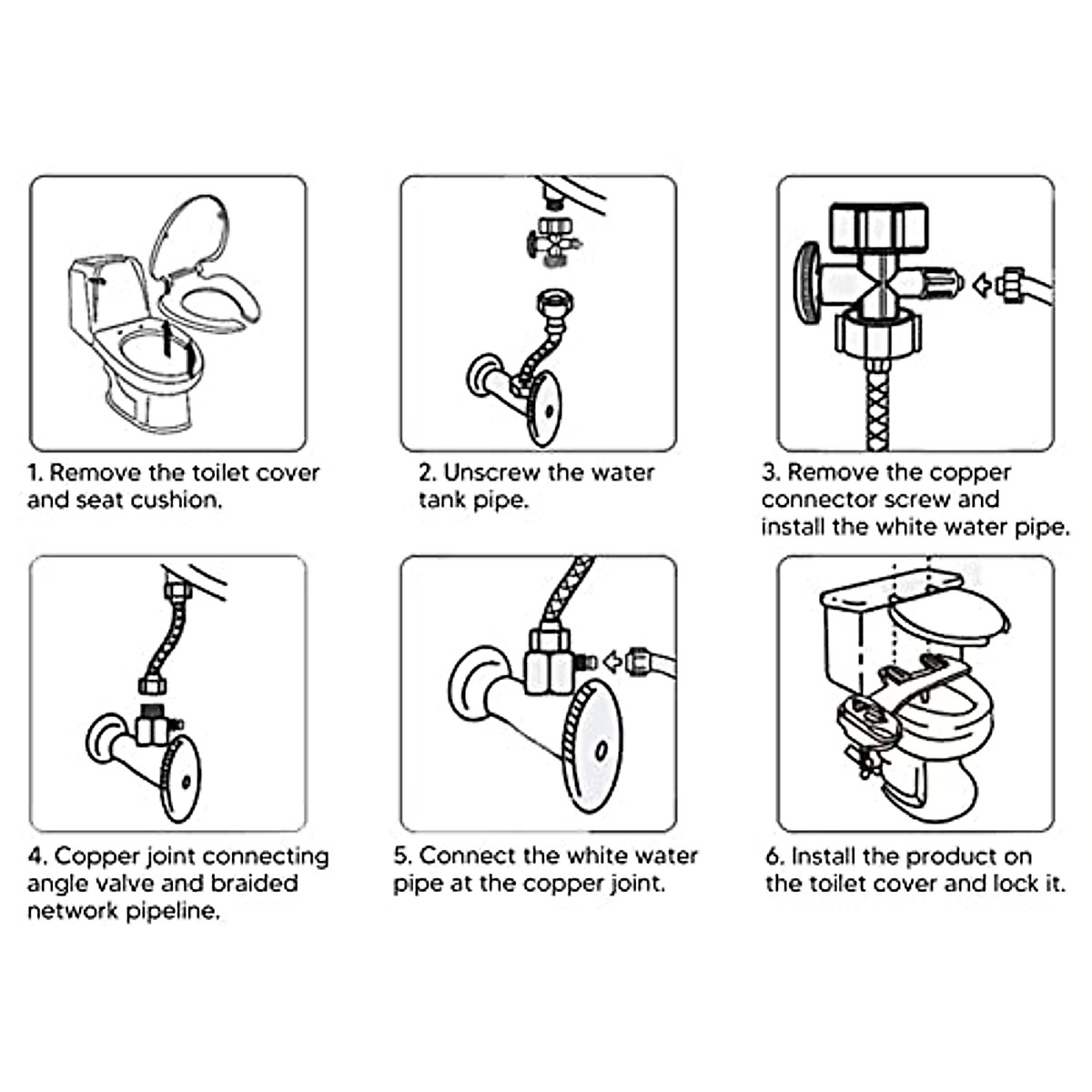 Universal Smart Toilet Bidet Dual Nozzle Design Self Cleaning Sprayer for All Ages