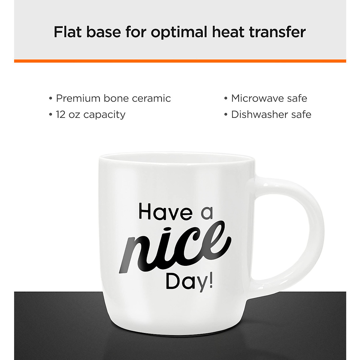 GALVANOX Funny Coffee Mug with Warmer Have a Nice Day Sarcastic Coffee Mug with Electric Heated Base - Novelty Christmas Gift Idea for Coworker/Coffee Lover, Men/Women (Gift Boxed)