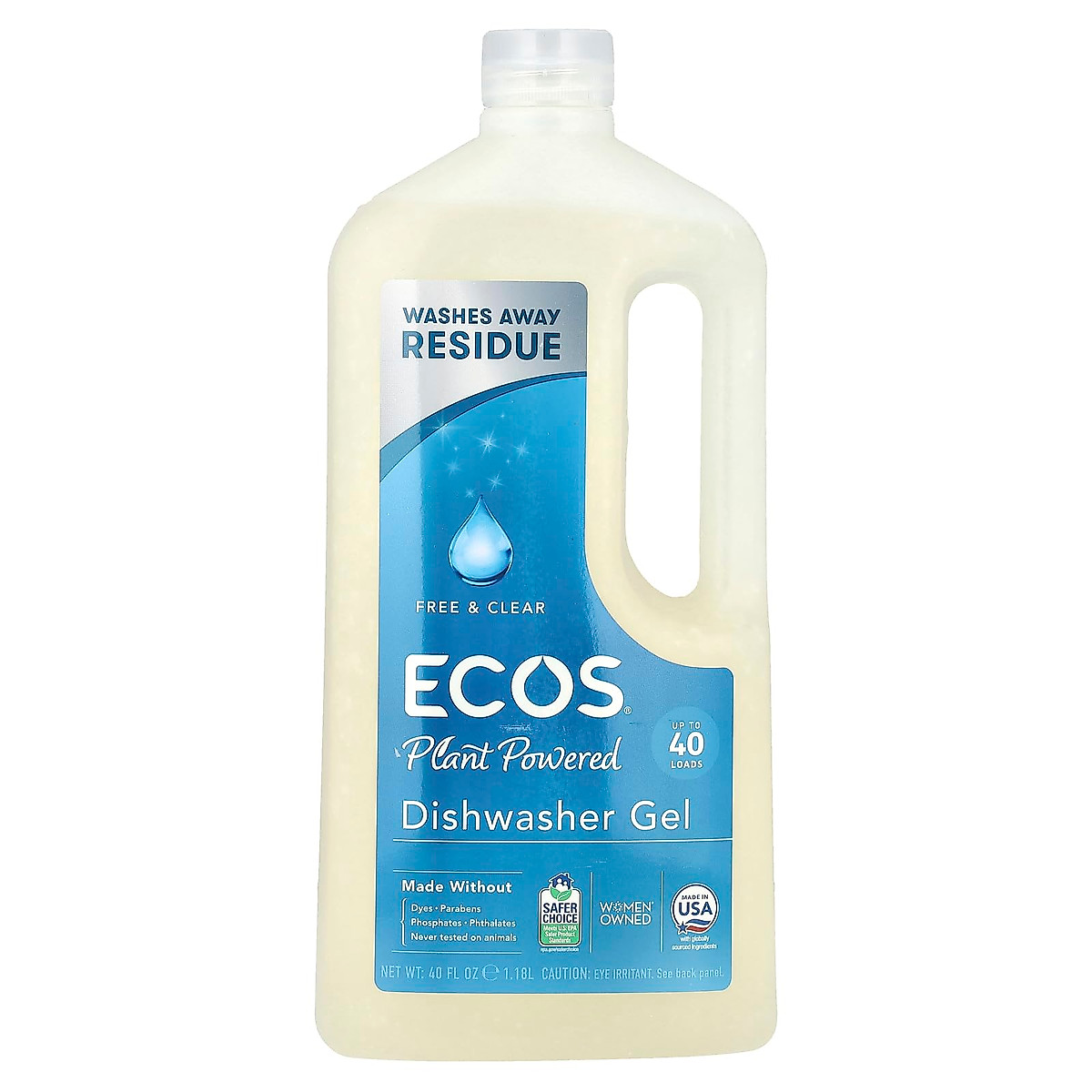ECOS Free and Clear Plant Powered Dish Gel, 40 fl oz