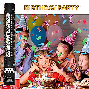 Confetti Cannon Party Poppers [6 Pack], Gift 3 Magnetic Photo Frames, Multicolor Biodegradable Confetti Shooters for Wedding, Birthday, Party, Graduation Celebrations, New Year’s Eve