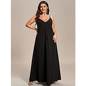 Ever-Pretty Womens Spaghetti Straps Loose Long Summer Plus Size Casual Dresses Burgundy 4XL