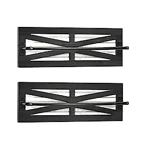 2PCS Rustic Towel Rack for Bathroom Wall Mounted, Wall Mounted Wood Wall Hanging Bathroom Towel Holder and Organizer for Small Bathroom Kitchen Storage Organizer Rack, Bathroom Towels, Robes (Black)
