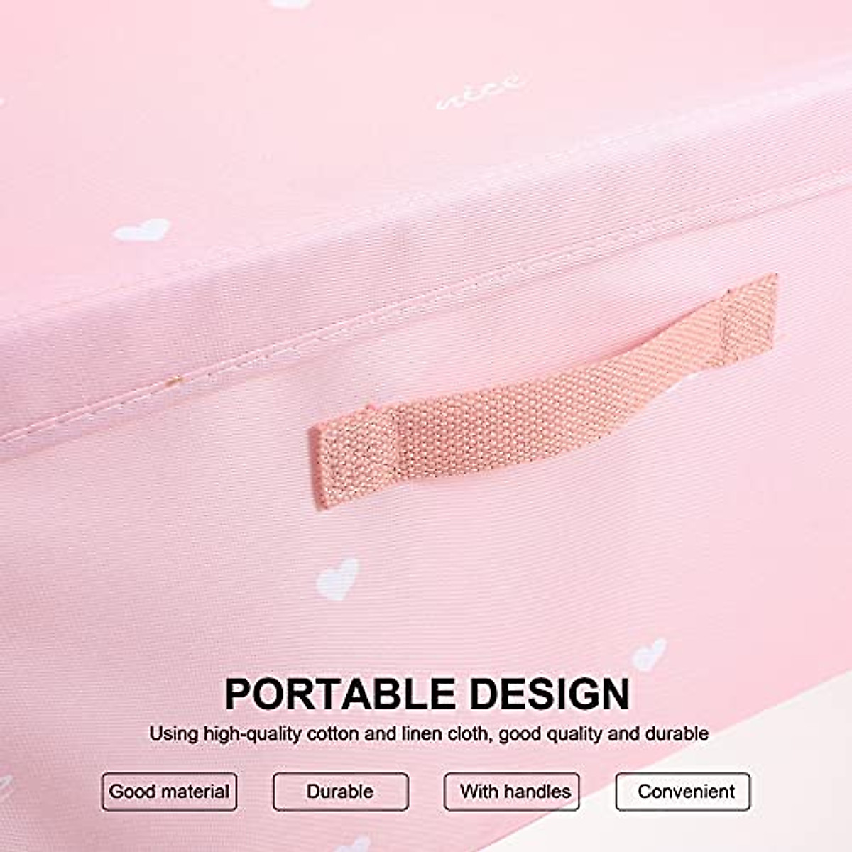 PATKAW Collapsible Storage Boxes Fold- able Sock Storage Box with Lid Clothes Storage Box with Lid (L) Toys Storage Organizer