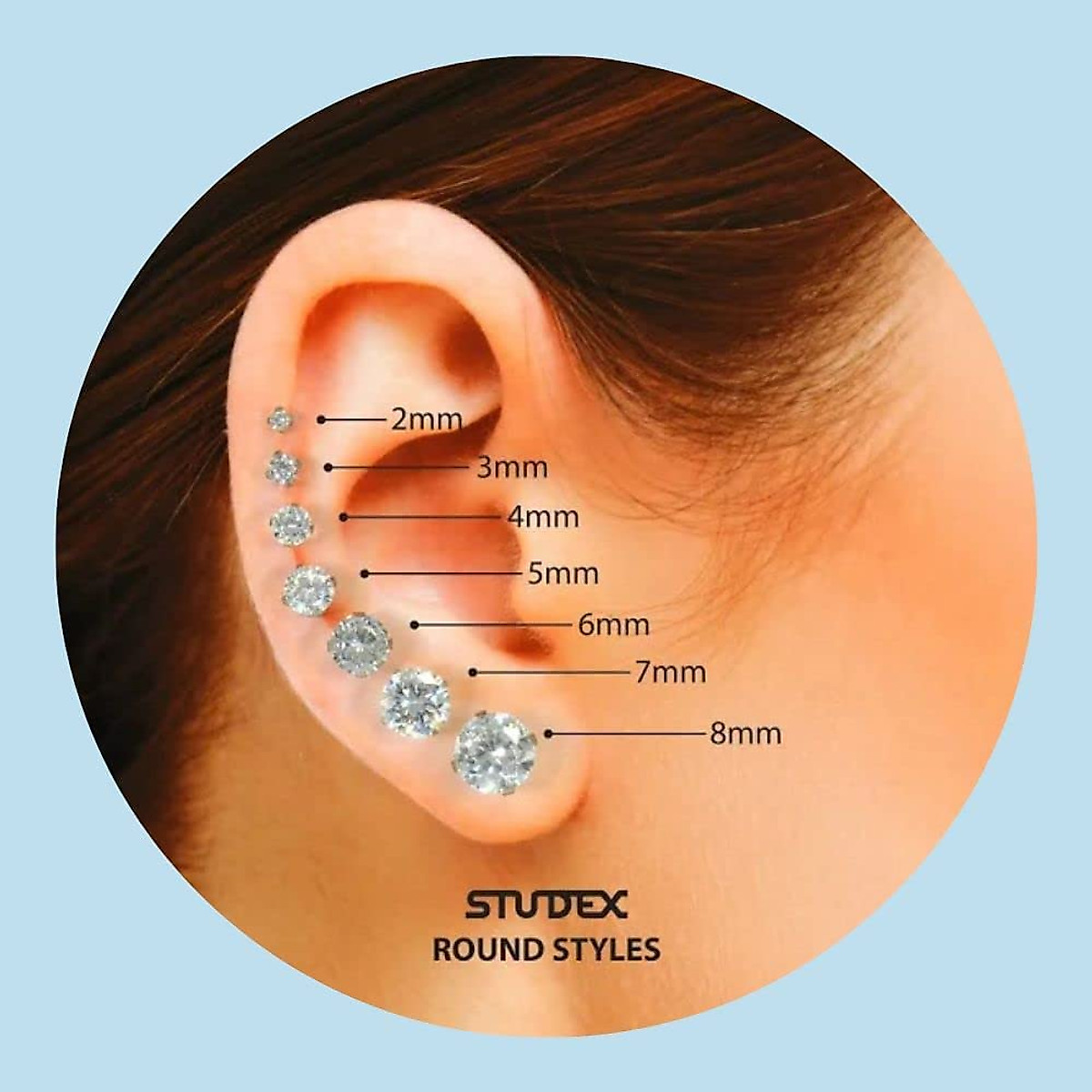 STUDEX Sensitive Stainless Steel Ball Stud Earrings 4mm | Hypoallergenic and Nickel Safe for Sensitive Ears | Surgical Stainless Steel Posts | High Fashion Earrings for Women and Men-PR-622W-S…