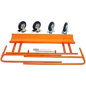 Heavy Duty Panel Dolly Cart with 4 Swivel Wheels, Dolly 1800lbs Load Capacity Handling Sheetrock, Casters with Brake, Rolling Dolly（Orange）
