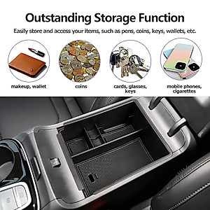 ZCLINKO 2022-2024 Hynudai Tucson Center Console Organizer, Black (Portable, Increases Available Space, Easy Installation Material)