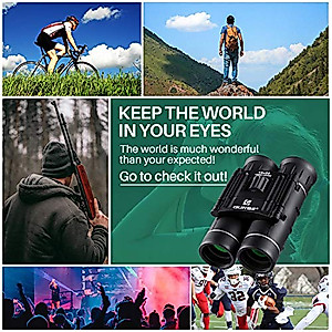 QUNSE Mini Pocket Small Binoculars, 10x25 Bird Watching Compact Folding Binoculars with Waterproof for Adults/Kids/Travelling/Sightseeing/Hunting