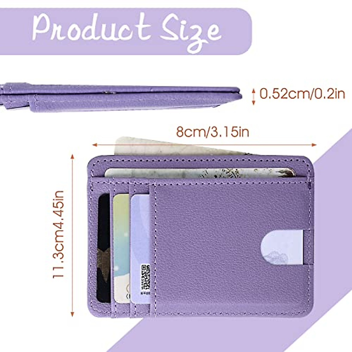 Giantree RFID Blocking Credit Card Case Holder, Slim Credit Card Sleeves ID Case Leather Wallet Coin Identity Credit Card Holder for Women Men(Purple)