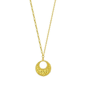 CHOW SANG SANG Dazzling Mirror Gold 999.9 24K Solid Gold Price-by-Weight Gold Round Circle Necklace for Women 93439N (Approx. 0.15tael (~5.61g), 18.5", (47 CM))