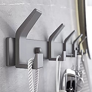 Sharunec Hook Hanger Metal Hooks for Hanging Coats Towels Hats Clothes, Suitable for Bedroom, Kitchen, Bathroom Etc, Wall Mounted,White,6 Hooks