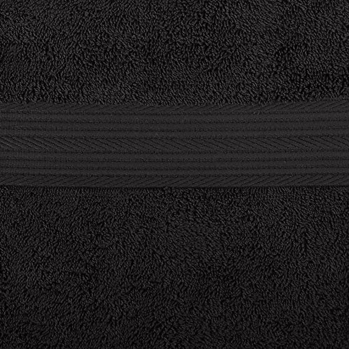 Amazon Basics 6-Piece Fade Resistant Bath, Hand and Washcloth Towel Set - Black