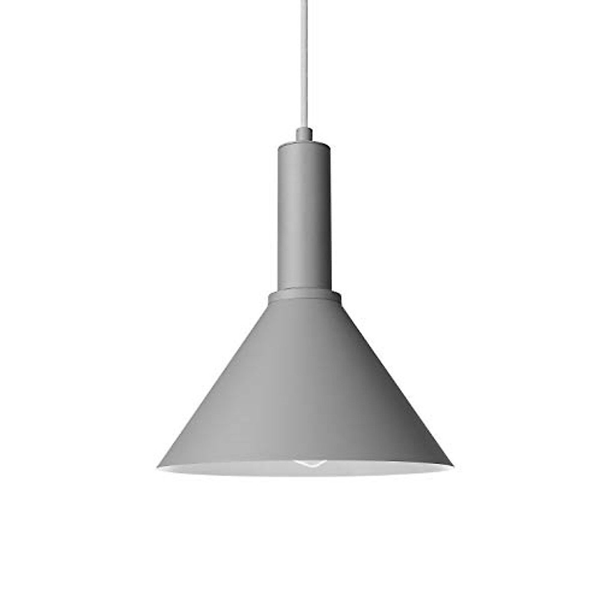Globe Electric 61017 1-Light Plug-in Pendant, Soft Matte Gray. Designer Gray Fabric Cord, Bulb Included