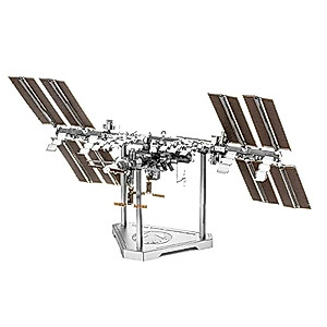 Metal Earth Fascinations Premium Series International Space Station 3D Metal Model Kit Bundle with Tweezers