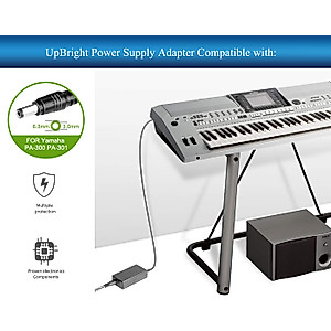 UpBright 16V AC/DC Adapter Compatible with Yamaha P-120 Pro P-120S P120 S P120S PA-300C PA300C PA-300 C PA300 Keyboard Piano Tone Generator Motif XS Rack Synthesizer Sound Module 2.4A Power Supply PSU