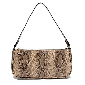 IBIZA VIBE Retro Crocodile Effect Faux Leather Bag for Women Shoulder Purse Handbag