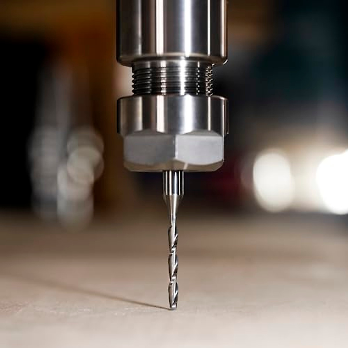 SpeTool Extra Long CNC Spiral Router Bits with Up Cut 1/8 inch Cutting Diameter, 1/4 inch Shank 3 inch Extra Long HRC55 Solid Carbide End Mill for Wood Cut, Carving