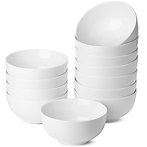 BTaT- White Cereal Bowls, Set of 12, 16 Ounces, Bowls, Cereal Bowl, White Bowls, Small Bowls, White Soup Bowls, Porcelain Bowl, Set of Bowls, White Porcelain Bowls, Deep Bowls