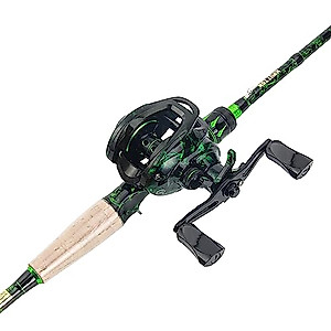 YKLP Fishing Rod and Baitcasting Reel Combos, Baitcaster Fishing Reels with 18+1BB Stainless Steel Ball Bearings,Magnetic Braking System for Fishing Saltwater Freshwater