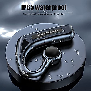 ESSONIO Bone Conduction Headphones Open Ear Headphones with Microphone IPX5 Waterproof Wireless Bluetooth Headset for Cell Phones