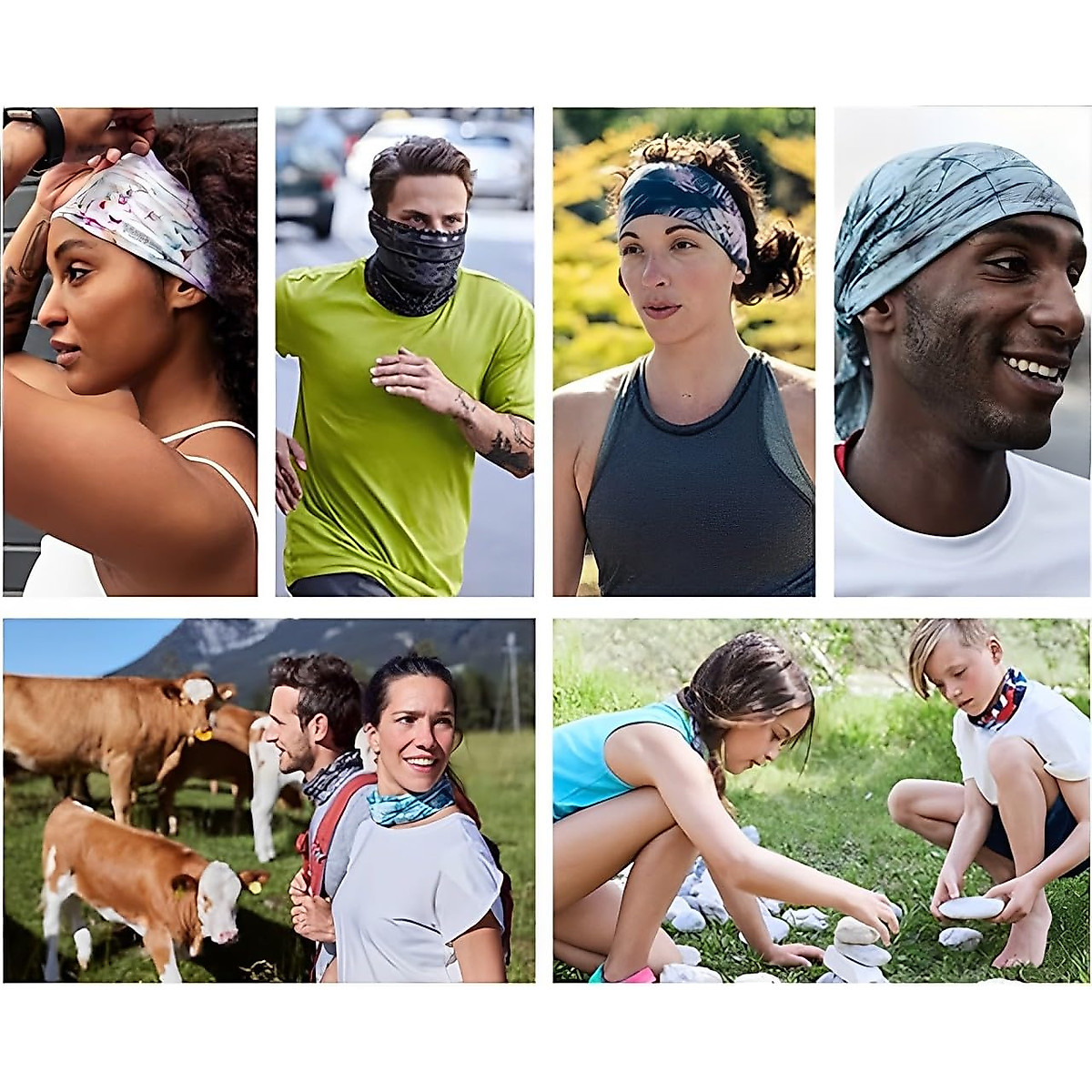 KALILY Custom Neck Gaiter Balaclava Personalized Headband Bandana Headwrap for Men Women - 2 Sides Printed