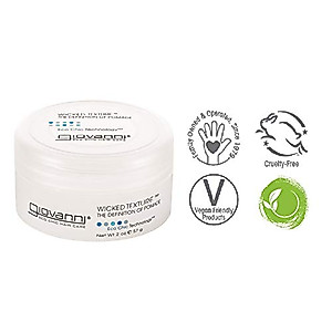 GIOVANNI Wicked Texture The Definition Of Pomade - Styling Hair Pomade, Helps to Shape Hair & Smooth Texture, Water Based Pomade that Washes Out Easily, Vegan, Paraben Free, Color Safe - 2 Oz