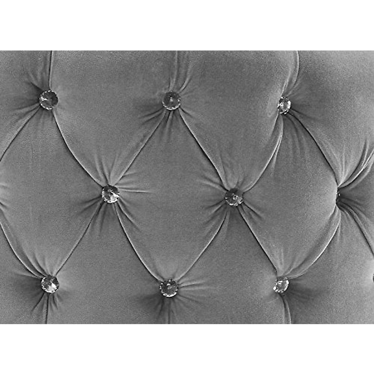 Tov Furniture The Adina Collection Contemporary Living Room Velvet Upholstered Loveseat, Grey with Gold Legs