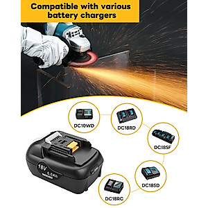 COOMYXIN Genuine Capacity 4 Pack 5Ah 18V Battery Replacement for Makita 18v Battery - Real Capacity Lithium Ion Batteries Compatible with All Makita 18V Cordless Power Tools