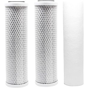 American Water Solutions Replacement Filter Kit Compatible with Krystal Pure KR10 and KR15 RO System - Includes Carbon Block Filters & Polypropylene Sediment Filter