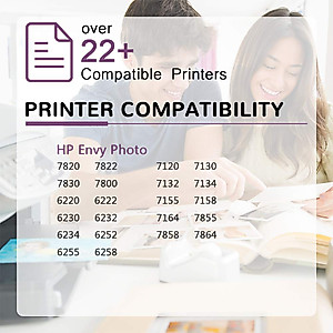 Inktopia Remanufactured Ink Cartridge Replacement for HP 64XL 64 XL for HP Envy Photo 7858 7855 7155 6255 6220 7120 6232 6255 7158 7164 Envy 5542 Tango X Terra Printer ( 2 Black )