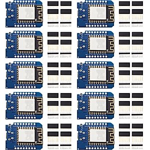 Weewooday 10 Pieces Development Board NodeMcu Mini D1 Module for ESP8266 ESP-12F 4M Bytes WLAN WiFi Internet Development Board Compatible with Arduino