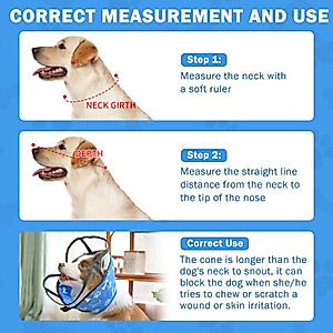 SCENEREAL Dog Cone for Dogs After Surgery, Adjustable Dog Cone Collar Alternative to Stop Licking for Wound Care, Spay, Neuter, Soft Recovery Cone for Medium Large Size Dog, E-Collar Neck Collar