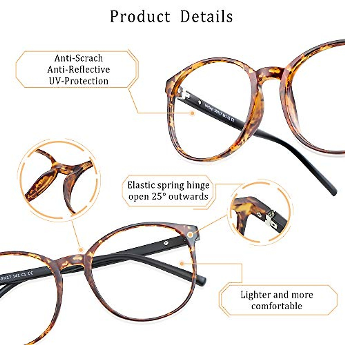 LifeArt Blue Light Blocking Glasses, Anti Eyestrain, Computer Reading Glasses, Gaming Glasses, TV Glasses for Women Men, Anti Glare (Tortoise, No Magnification)