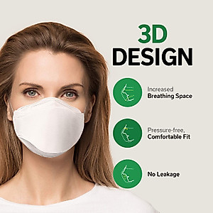 [60 Masks][KLEANNARA] KF94 Face Mask 4 Layer Premium 3D Design Face Mask Safety for Adult(White). Breathable Protective Mask Block 94% Dust. Made in KOREA [3Pcs/Pack - 20Packs] - Best Face Mask Gift for Men & Women Daily Use