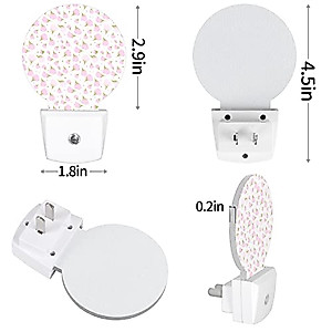 KOBLEN Night Lights Plug Into Wall Dusk to Dawn with Light Sensors Allay Home Round Led Night Light for Adults Bedroom Bathroom 2 Pack