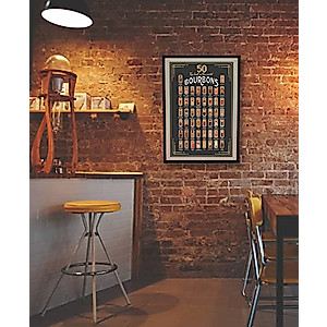 The Bourbon Bucket List 50 Best Bourbons Scratch Off Poster - Gift For Whiskey Lover, Bar, Game Room or Man Cave - Bourbon poster - Men poster - Bourbon gifts - Whiskey gift, 13,3*1,9*1,9