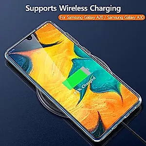Rayboen Case for Samsung Galaxy A20 A30, Crystal Clear Non-Slip Anti-Yellowing Shockproof Protective Cover, Hard Plastic Back & Soft TPU Frame Thin Phone Case for Samsung Galaxy A20 A30 6.4 inch