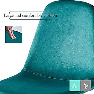 OKAKOPA Mid Century Green Dining Table Set for 4, Dining Room Rectangle Table and 4 Green Chairs, Small Space Dining Table Chairs Set (4 Pcs Green Chairs)