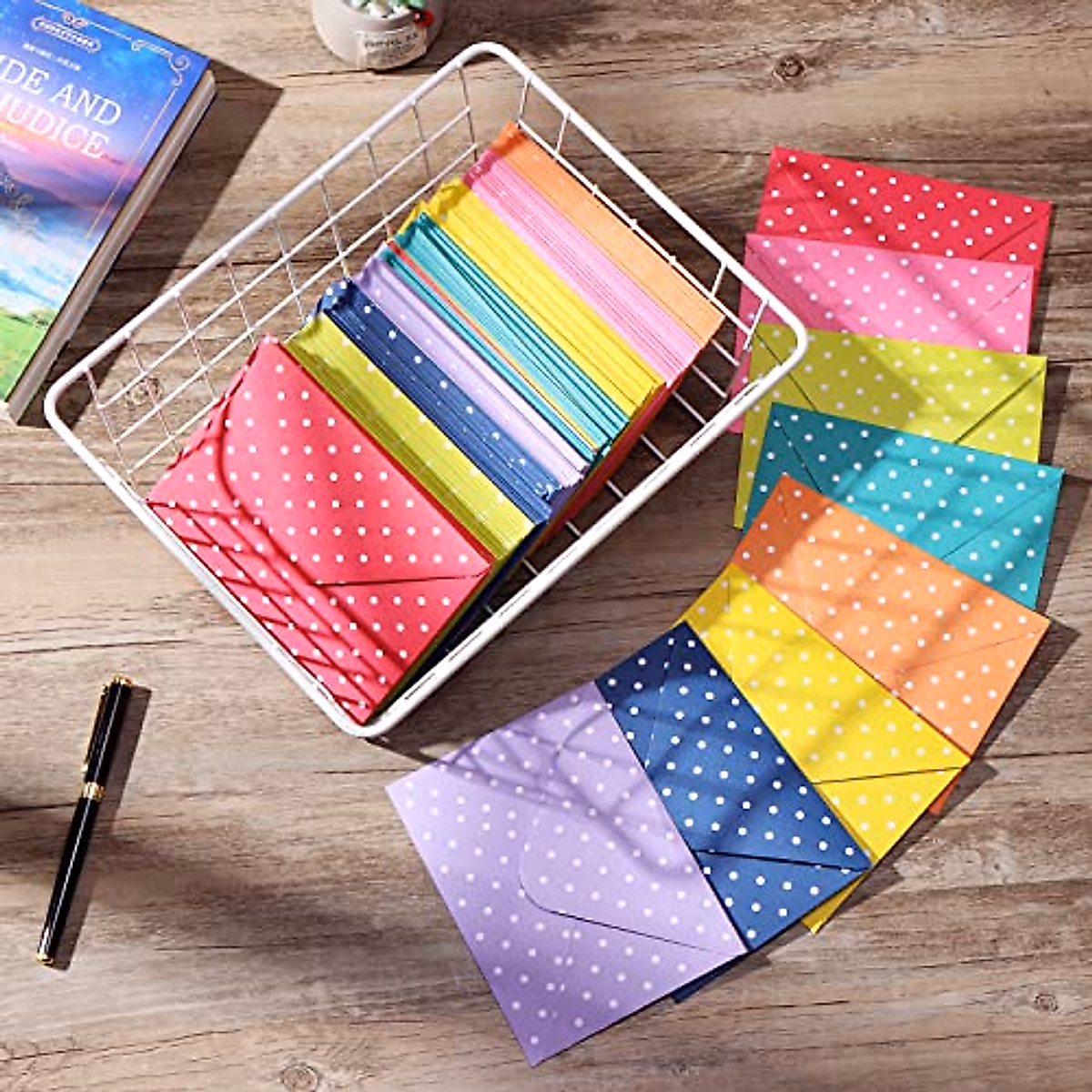 SUPHOUSE 120 Blank Cards, Blank Note Cards and Colored Envelopes, Thank You Greeting Cards with Envelopes, Stationary Supplies Bulk Birthday Cards Set