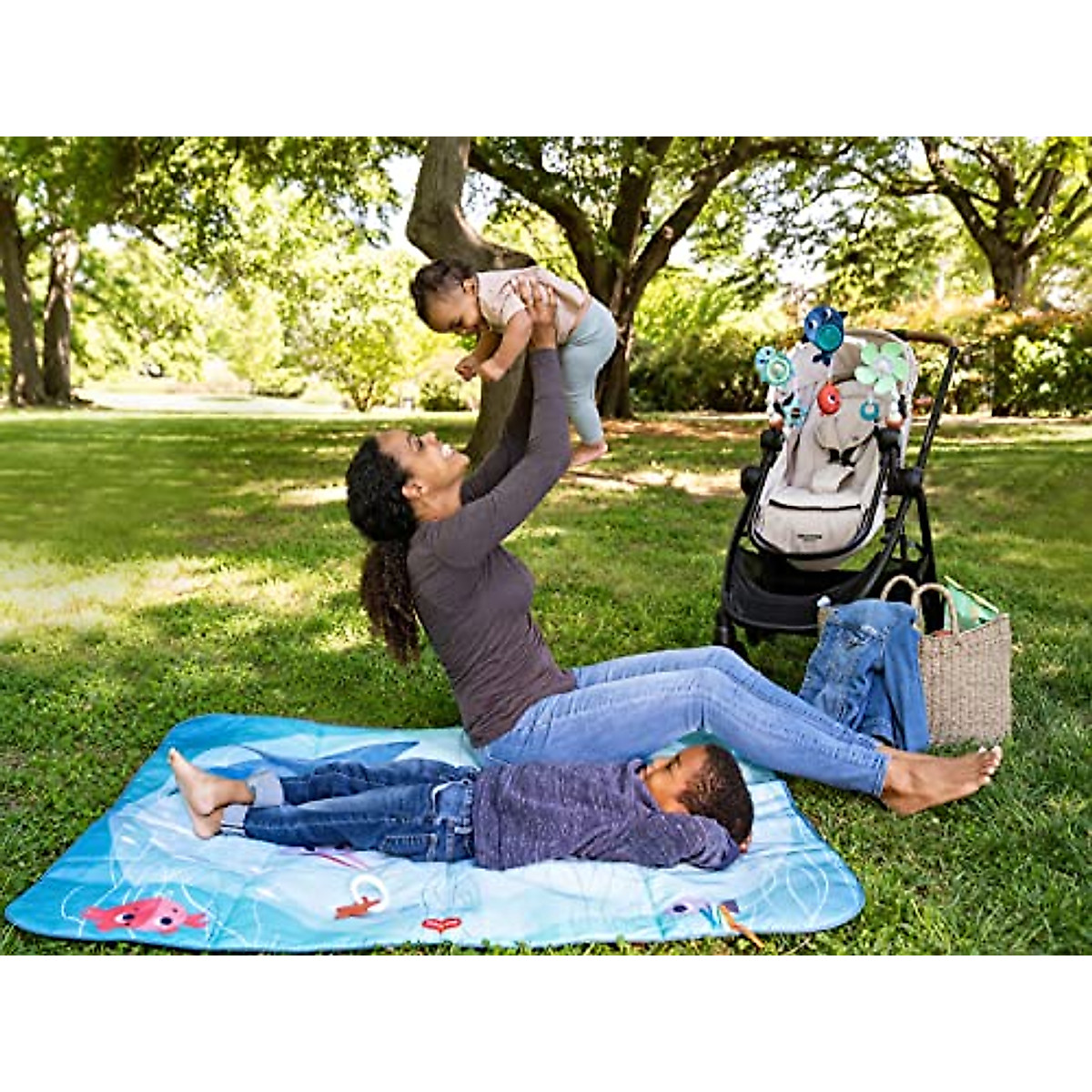 Tiny Love Outdoor Picnic Mat, XL Space Offers Plenty of Room for Play and bonding, Treasure The Ocean