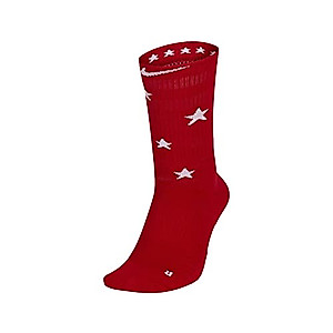 Nike Elite Basketball Crew Socks Stars and Stripes Large (Fits Men 8-12) Red, White, Blue SX7424-608