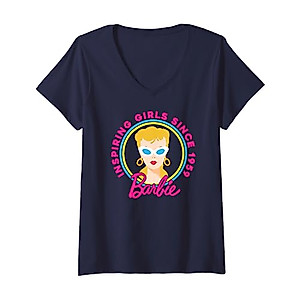 Barbie 60th Anniversary Inspiring Girls Since 59 V-Neck T-Shirt