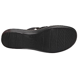 Clarks womens Merliah Karli Sandal, Black Leather, 9 US