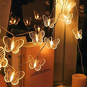 Yehapp 10ft 20 LEDs String Lights Dragonfly Butterfly String Lights Battery Powered for Home Party Garden Decor