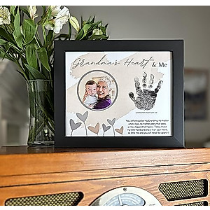 Baby Child Keepsake Handprint Frame for Grandma with Poetry - Loving Gift for Grandma for Christmas, Mother's Day- Made in USA