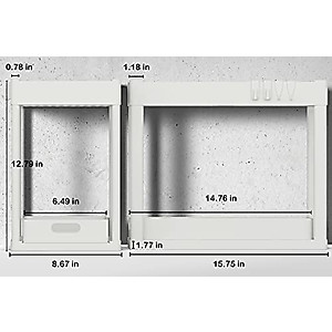 2PC Under Sink Organizer Rack 2 Tier Under Sliding Cabinet Basket Organizer Drawer with 4 Hooks, Multi-purpose Under Sink Storage for Bathroom Kitchen Desktop（White）