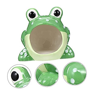 HEALEEP Hamster Cooling nest Hamsters Hideout cave Rat Hammock Chinchilla Hide Small Animal Hamster hut Ceramic Critter Hideout Hamster House Hamster Hideout Luxury Ceramics Coconut Shell