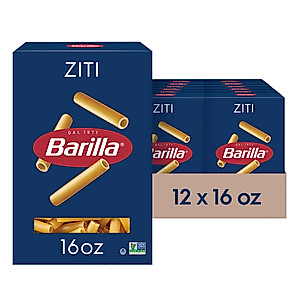 Barilla Ziti Pasta, 16 oz. Boxes (Pack of 12) - Non-GMO Pasta Made with Durum Wheat Semolina - Kosher Certified Pasta