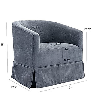 Locus Bono Swivel Accent Chair Set of 2, Upholstered Swivel Chairs for Living Room, Bedroom, Lounge, Nursery, Fabric Swivel Barrel Chair for Small Space (Gray), SD-203